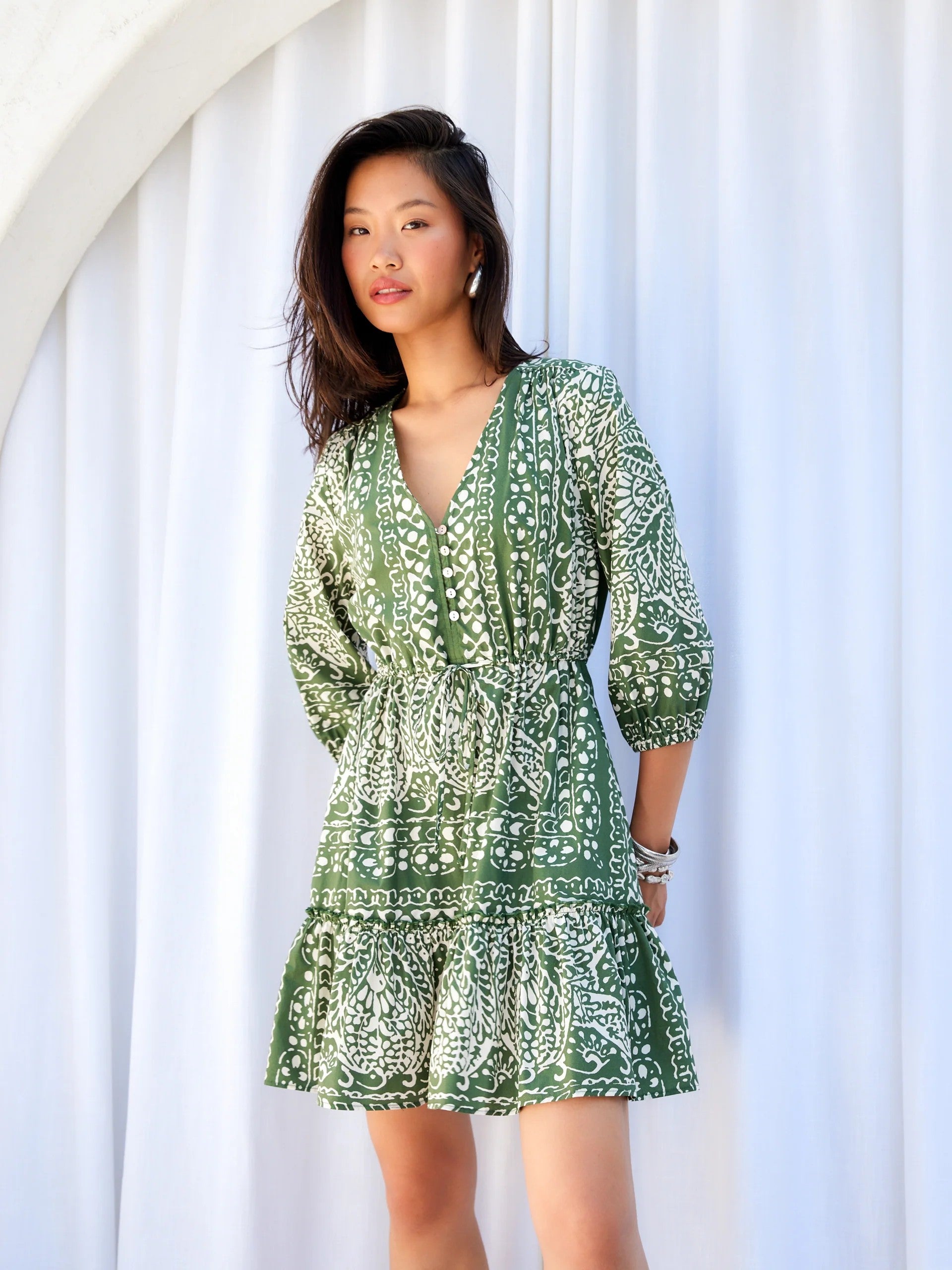 Tasha Tiered Dress in Green – NK Boutique Lafayette